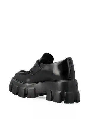 Prada Monolith Brushed Leather Loafers
