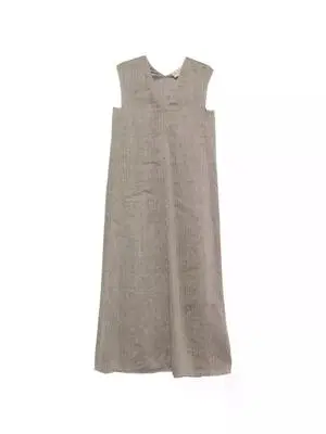CORTANA Aria Striped V-neck Maxi Dress - Grey