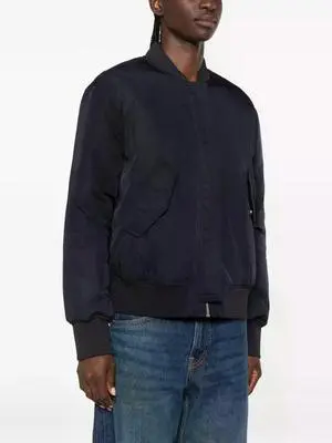 Closed Logo Patch Bomber Jacket - Blue