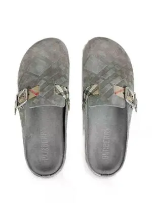 Burberry Check-print Buckled Mules