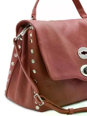 ZANELLATO Postina Studded Leather Shoulder Bag - Red