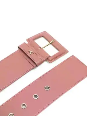 Patrizia Pepe Smooth Grain Leather Belt With Gold-tone Fly Hardware