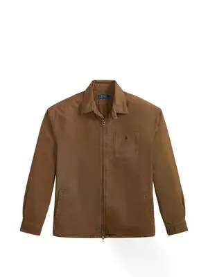 Polo Ralph Lauren Embroidered Pony Zip-up Shirt Jacket - Brown