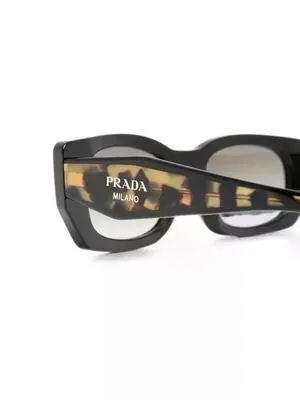 Prada Geometric Frame Sunglasses - Black