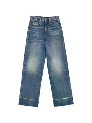 Chloé Faded Frayed-hem Bootcut Jeans