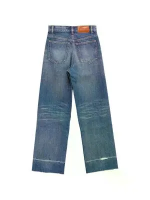 Chloé Faded Frayed-hem Bootcut Jeans