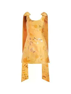 MARKARIAN Gita Floral Brocade A-line Mini Dress - Yellow