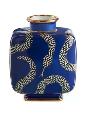 Jonathan Adler Snake-print Gold-tone Vase - Blue