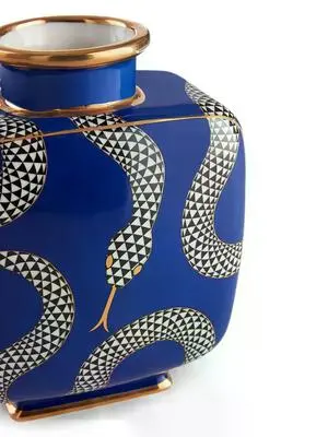 Jonathan Adler Snake-print Gold-tone Vase