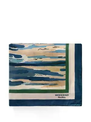 Max Mara Graphic-print Scarf - Blue