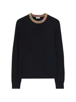 Burberry Check-trim Wool Sweater