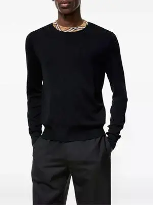 Burberry Check-trim Wool Sweater