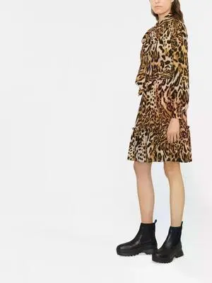 Moschino Leopard Print Silk Mini Dress