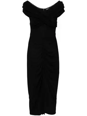 Diane Von Furstenberg Jersey Gathered Off-shoulder Dress