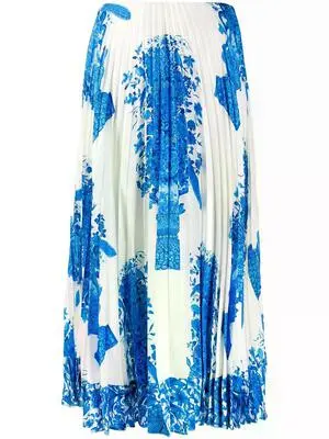 Valentino Garavani Pleated Midi Skirt - Blue