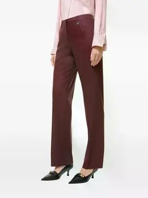 Burberry Logo Charm Straight-leg Wool Twill Trousers