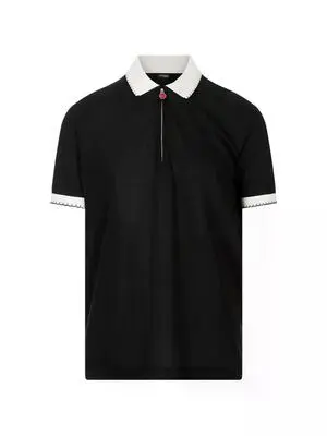 Kiton Logo-embroidered Zip-neck Polo Shirt