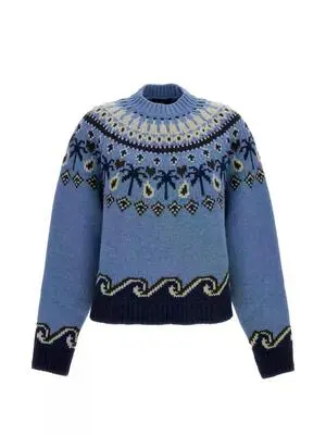 Alanui Jacquard Knit Sweater - Blue