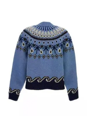 Alanui Jacquard Knit Sweater - Blue