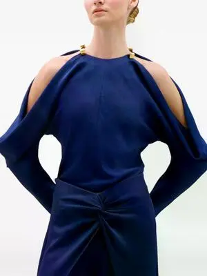 Silvia Tcherassi Kina Cold-shoulder Blouse