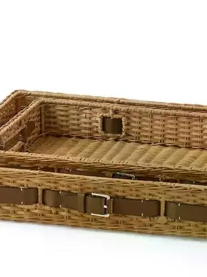 Ralph Lauren Buckle-detail Wicker Tray