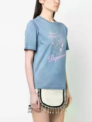 Dsquared2 Graphic Print Cotton T-shirt - Blue