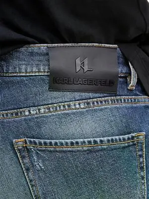 Karl Lagerfeld Distressed Logo Patch Jeans