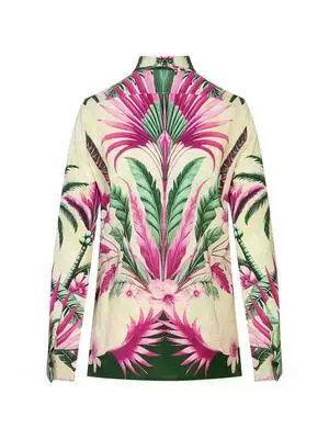 F.R.S FOR RESTLESS SLEEPERS Tropical Print Silk Shirt