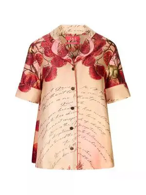 F.R.S FOR RESTLESS SLEEPERS Graphic Print Silk Shirt - Neutrals