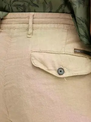 Karl Lagerfeld Beige Linen Drawstring Trousers
