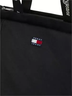 Tommy Hilfiger Logo Patch Drawstring Tote Bag - Black