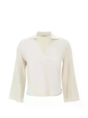 KANGRA V-neck Blouse With Slit Cuffs