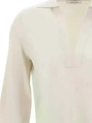 KANGRA V-neck Blouse With Slit Cuffs