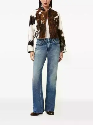 ALLSAINTS Upton Dapple Cow-print Cropped Jacket