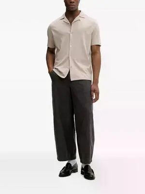 ALLSAINTS Hudson Embroidered-logo Short-sleeve Shirt - Neutrals