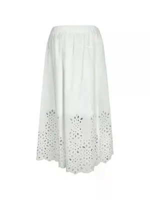 Moschino Broderie Anglaise Flared Midi Skirt