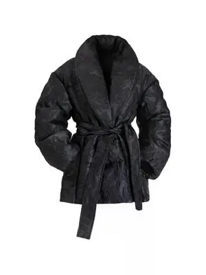 Nicole Benisti Floral-jacquard Belted Puffer Jacket