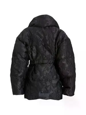 Nicole Benisti Floral-jacquard Belted Puffer Jacket