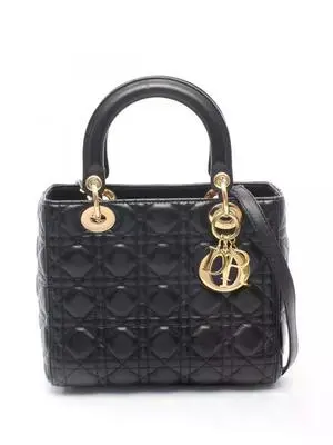 Dior Lambskin Cannage Lady Satchel - Black