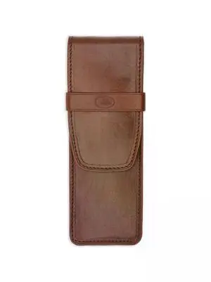THE BRIDGE Story Leather Fold-over Pen Case - Brown