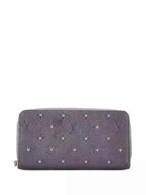 LOUIS VUITTON Zippy Wallet Studded Monogram Empreinte Leather Small Wallets - Grey