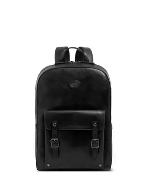 THE BRIDGE Leather Backpack With Buckle Detail - Black