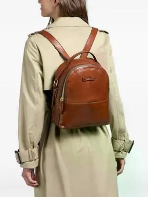 THE BRIDGE Leather Logo Plaque Backpack