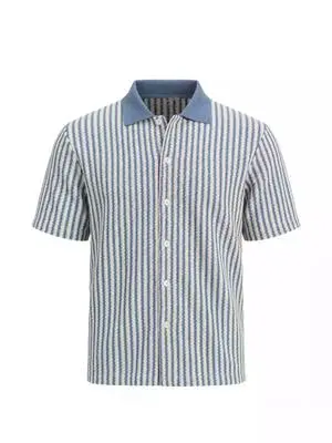 GRAN SASSO Stripe-pattern Short-sleeve Shirt