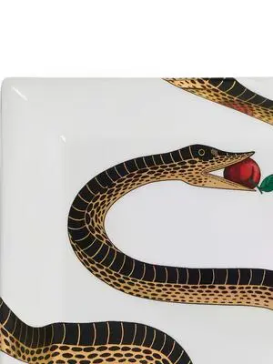 FORNASETTI Snake-print Square Tray