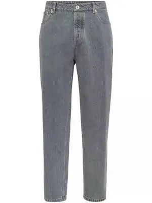 Brunello Cucinelli Charcoal Straight-leg Denim Jeans
