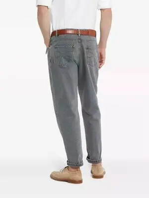 Brunello Cucinelli Charcoal Straight-leg Denim Jeans
