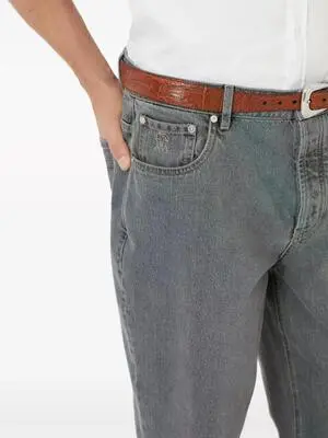 Brunello Cucinelli Charcoal Straight-leg Denim Jeans