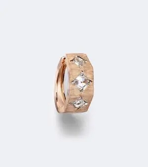 MARIE LICHTENBERG Single Hoop Earring With Diamonds - Gold