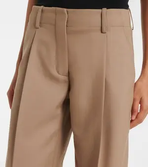 Proenza Schouler Halima Wool-blend Gabardine Wide-leg Pants